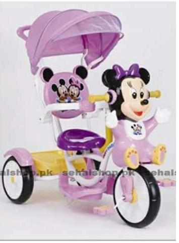 Buy Online Pink Mickey Mouse Tricycle with Canopy & Push Bar ...